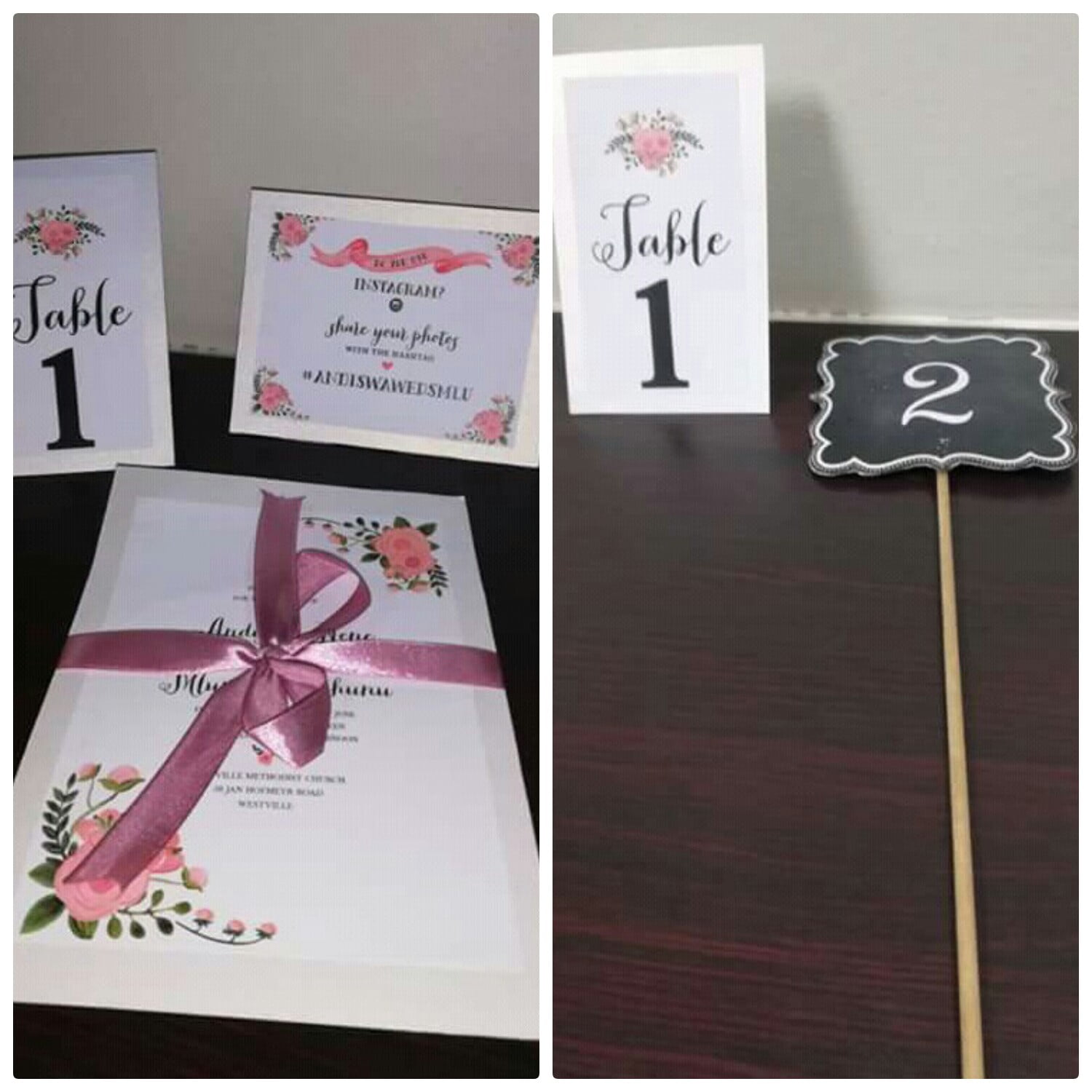Clipkulture | Wedding Invitation, Table Number and Instagram Hashtag ...