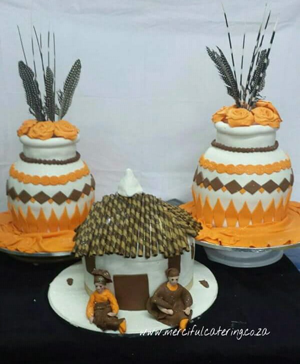 Clipkulture | Hut and Pot Themed Traditional Wedding Cake