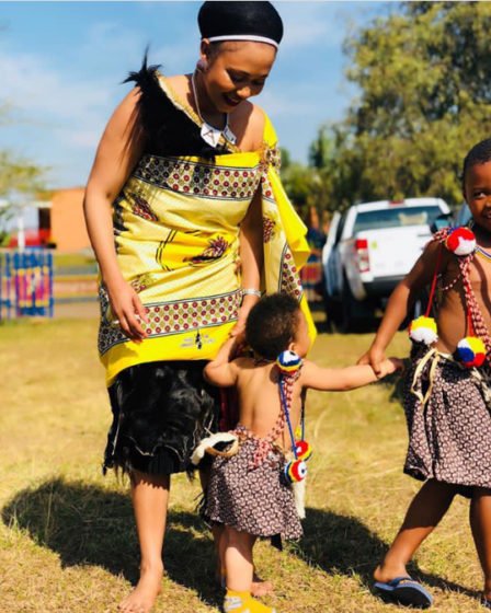 Woman and Kids Dressed In Swati Traditional Attire For Reed Dance ...