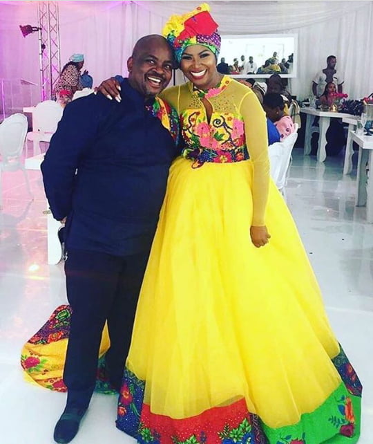 Clipkulture | Bride In Beautiful Flowing Tsonga Traditional Gown.?