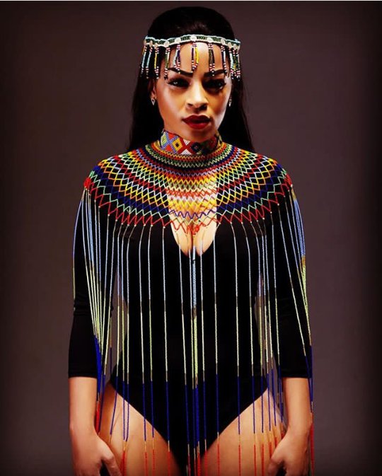 Clipkulture | Zulu Maiden In Head and Body Beads For Heritage Day
