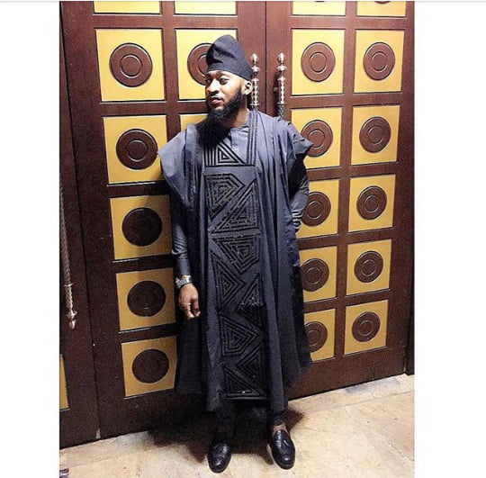 Clipkulture | Black Agbada With Full Embroidery and Fila Cap