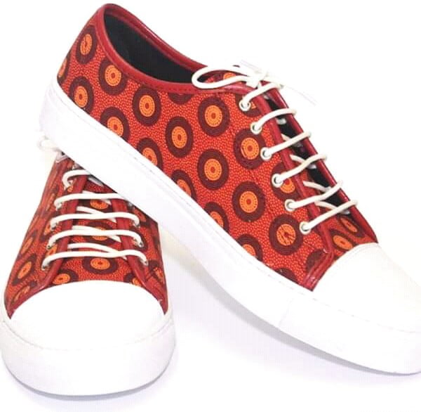 Clipkulture | Red Shweshwe Sneakers