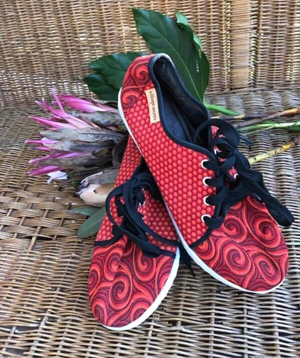 Clipkulture | Red Shweshwe Sneakers