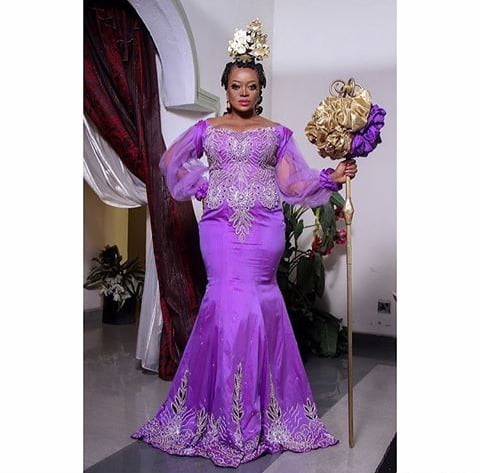 Clipkulture | Efik Bride In Lilac Onyonyo Traditional Wedding Attire
