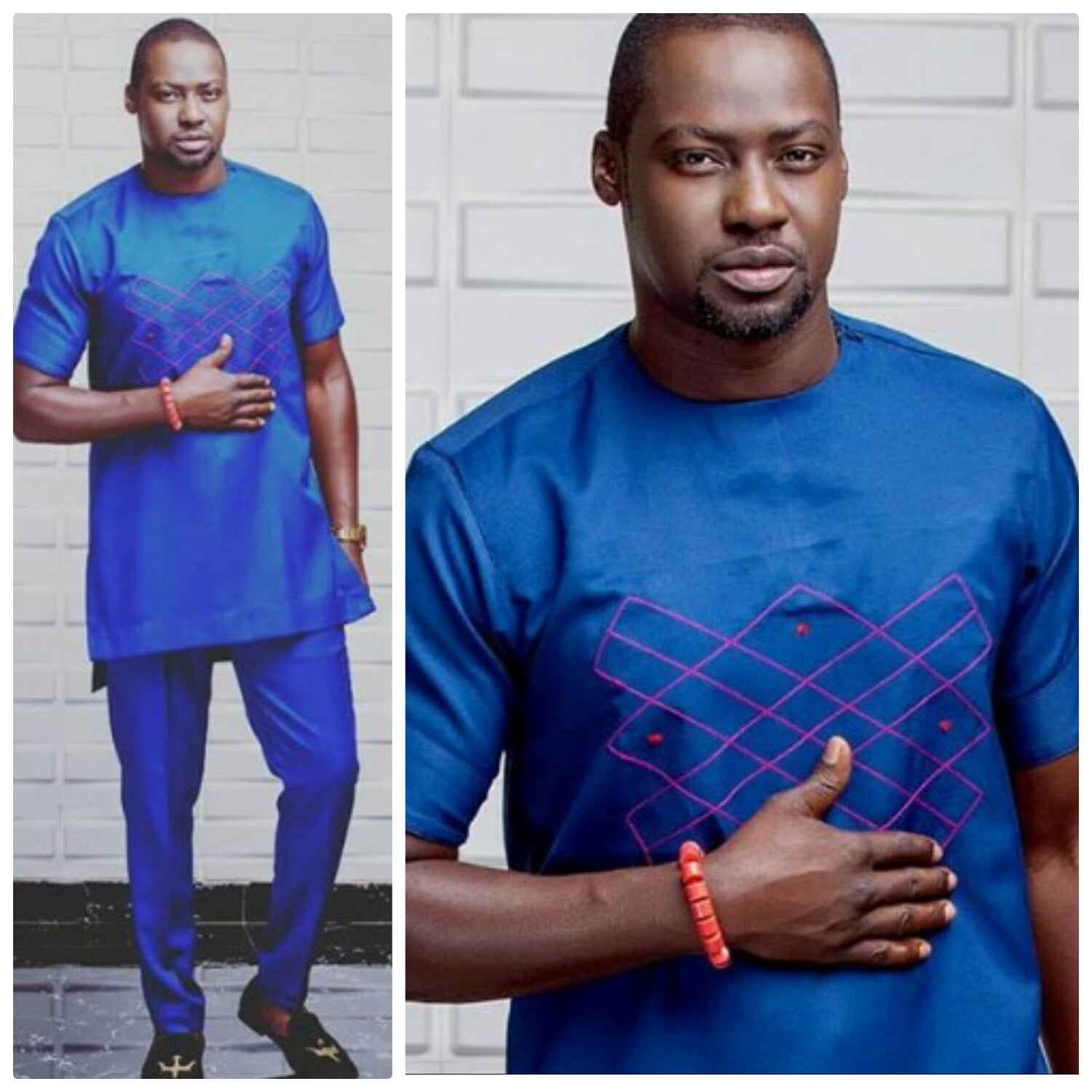 Clipkulture | Chris Attoh in Blue Short Sleeve Senator Attire
