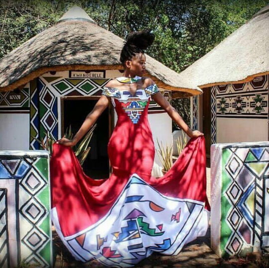 Clipkulture | Beautiful Off Shoulder Ndebele Designed Dress