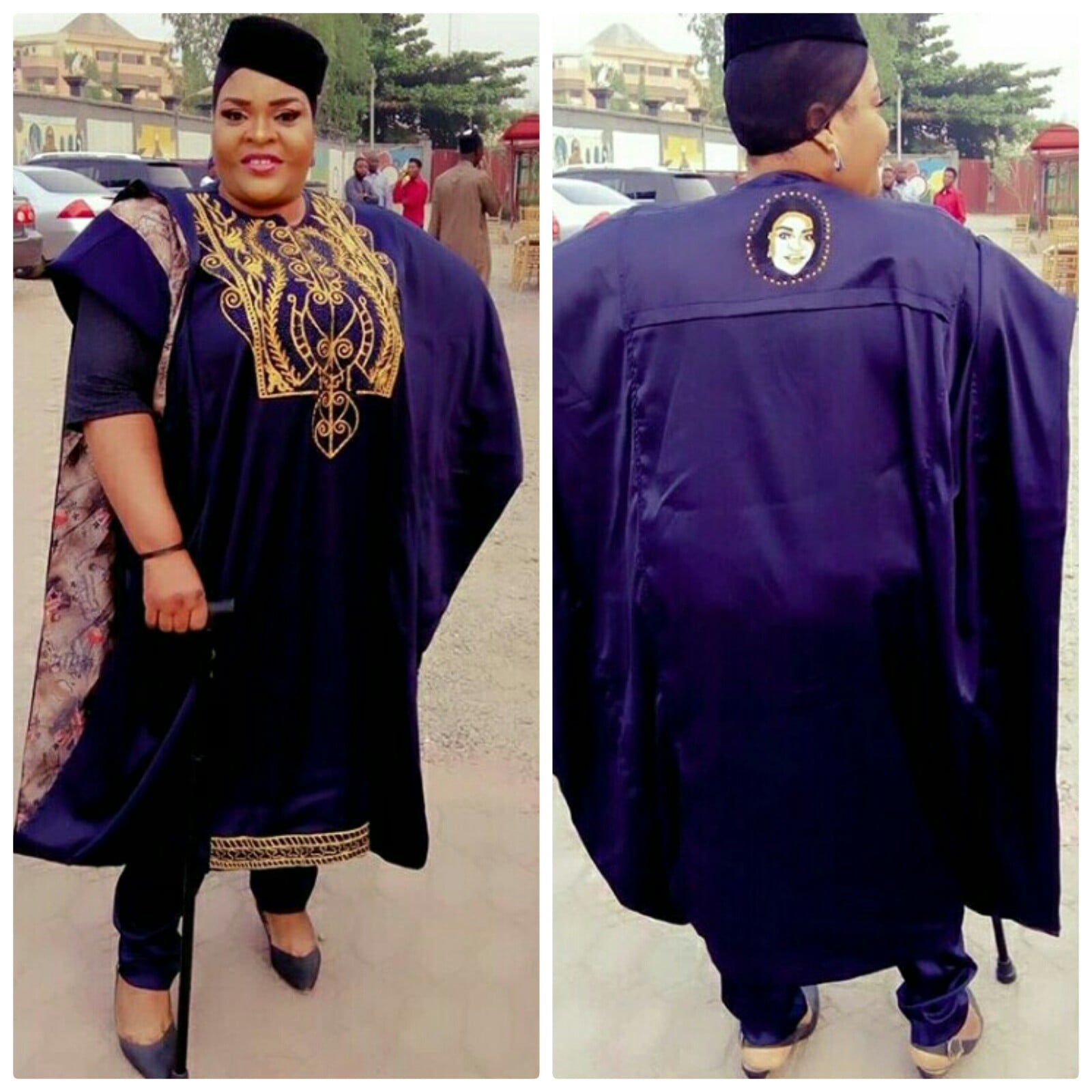 Clipkulture | Princess Allwell Ademola In Blue Agbada with Gold ...