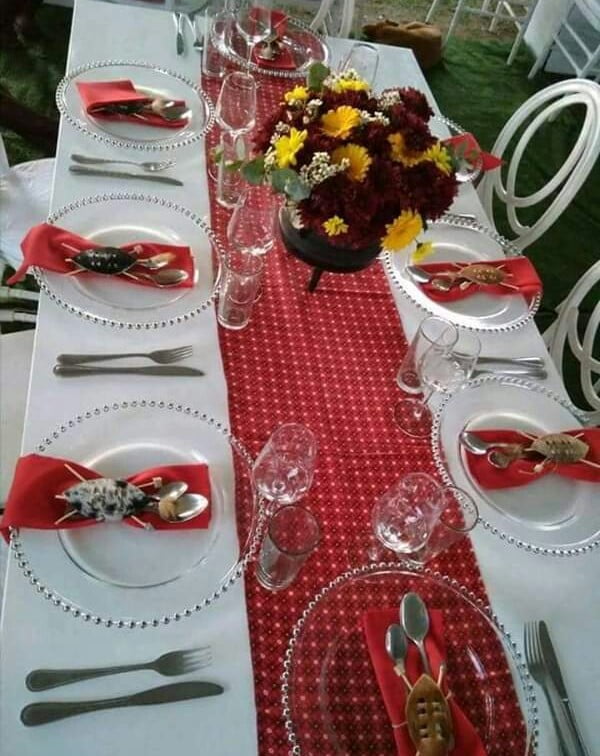 White and Red Shweshwe Themed Decor – Clipkulture