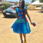 Tswana Bride In Beautifully Embroidered Shweshwe and Net Wedding Dress – Clipkulture
