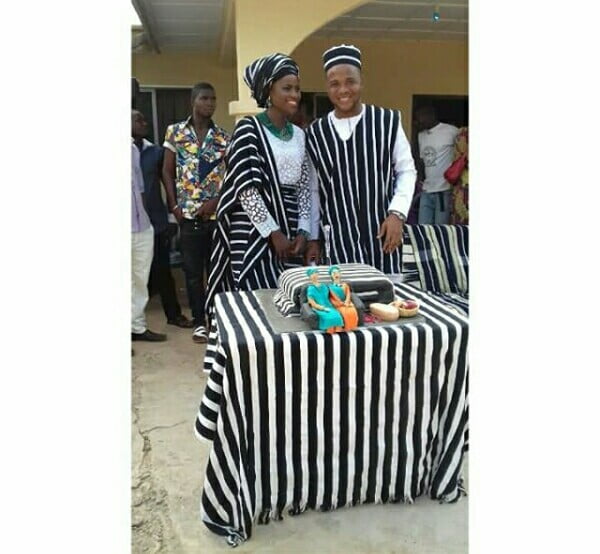 Clipkulture | Couple In Tiv Traditional Black and White Wedding Attire