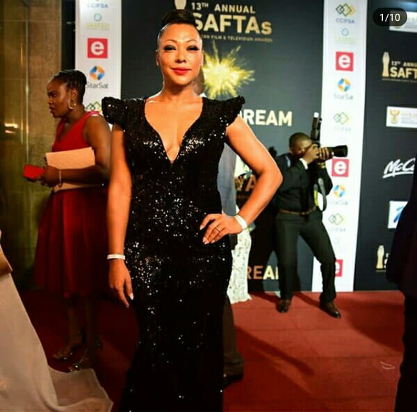 Clipkulture | Lorcia Cooper Glittered In Her Plunging Neck Black Dress ...