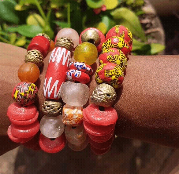 Clipkulture | Red Krobo Wrist Beads