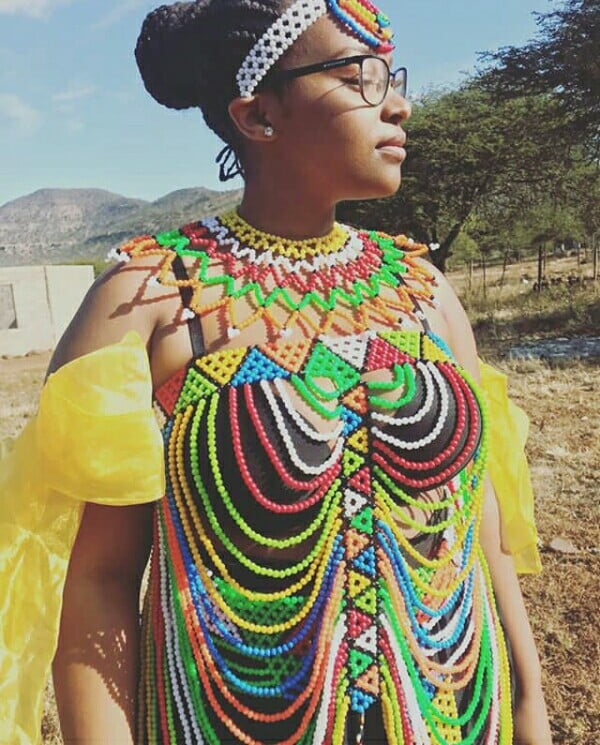 Clipkulture | Maiden Adorned With Zulu Beads For Umemulo Ceremony