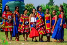 Eswatini Ladies In Red Emahiya Inspired Traditional Outfits For Lobola ...