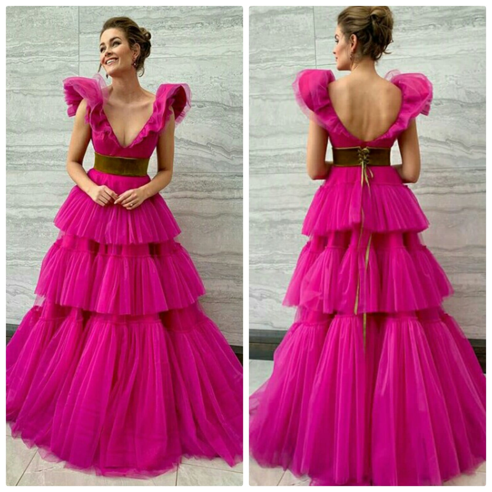Clipkulture | Rolene Strauss In Her Beautiful Pink Layered Orchid Dress ...