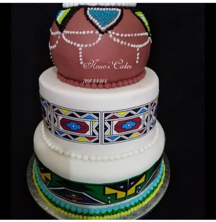 Clipkulture | 3-tier Ndebele Inspired Calabash Cake