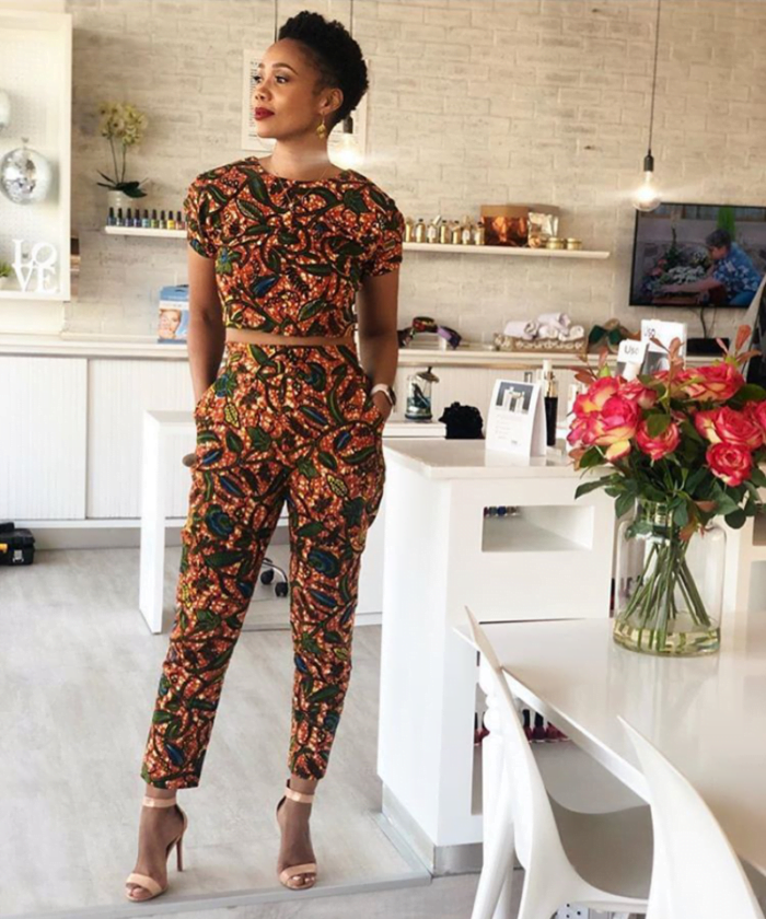 Clipkulture | Azania In African Print Crop Top and Pencil Pants