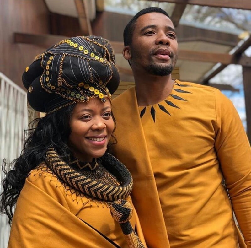 Clipkulture | Two-Step Black Xhosa Doek with Buttons