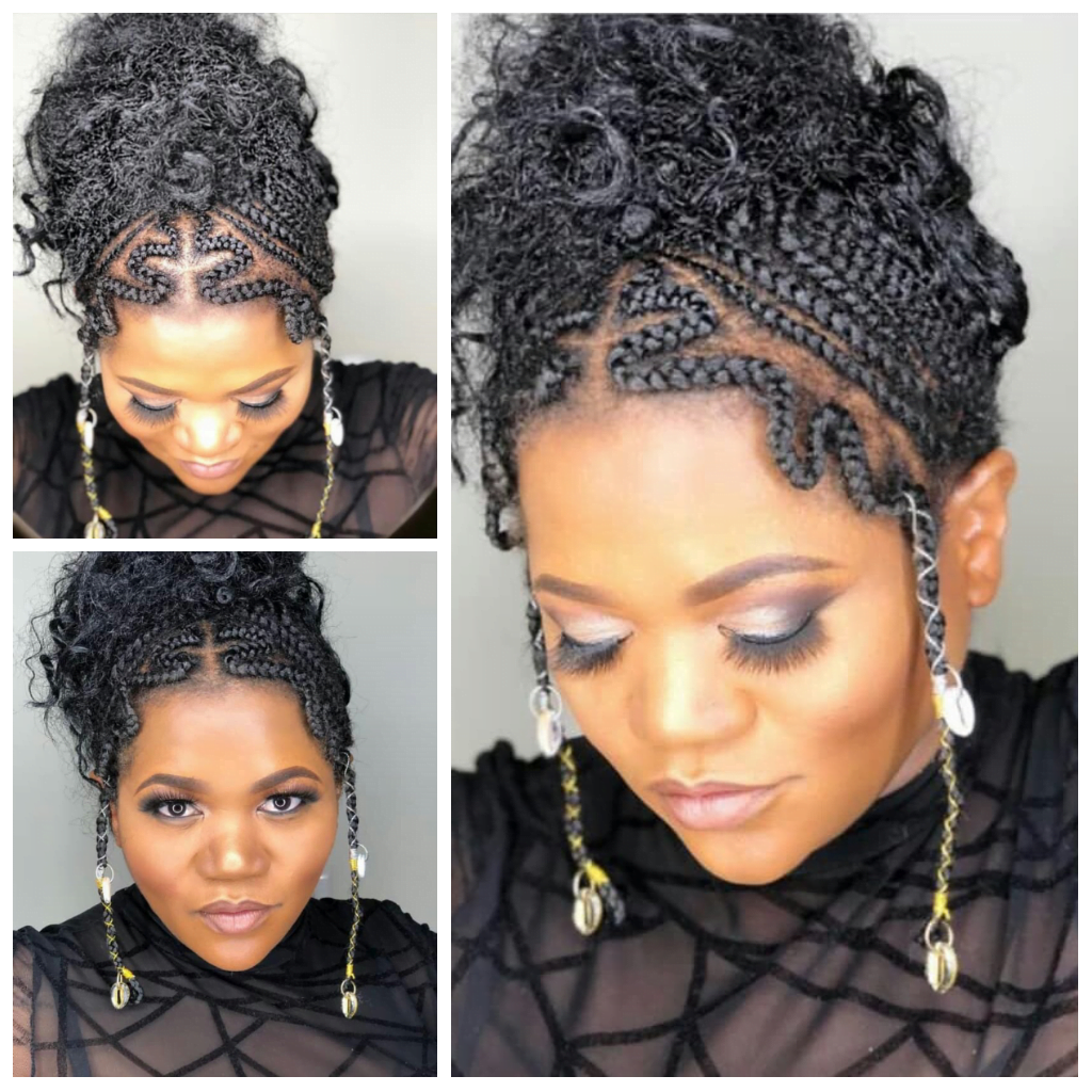 Clipkulture | Busiswa Gqulu in Cornrows with Weaves Updo Hairstyle