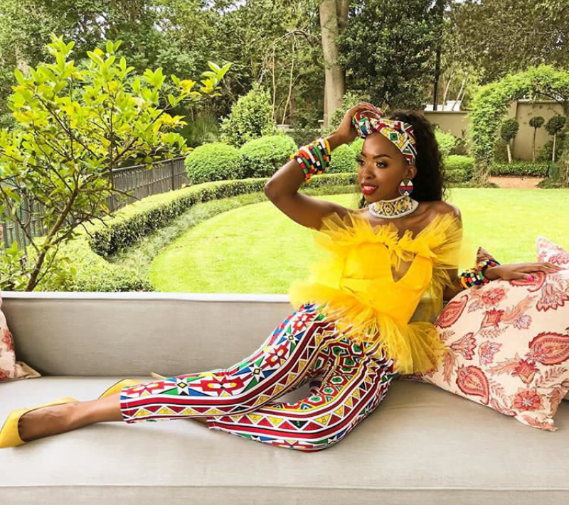 Clipkulture | Zama Gcaba In Ndebele Print Pants and Scarf