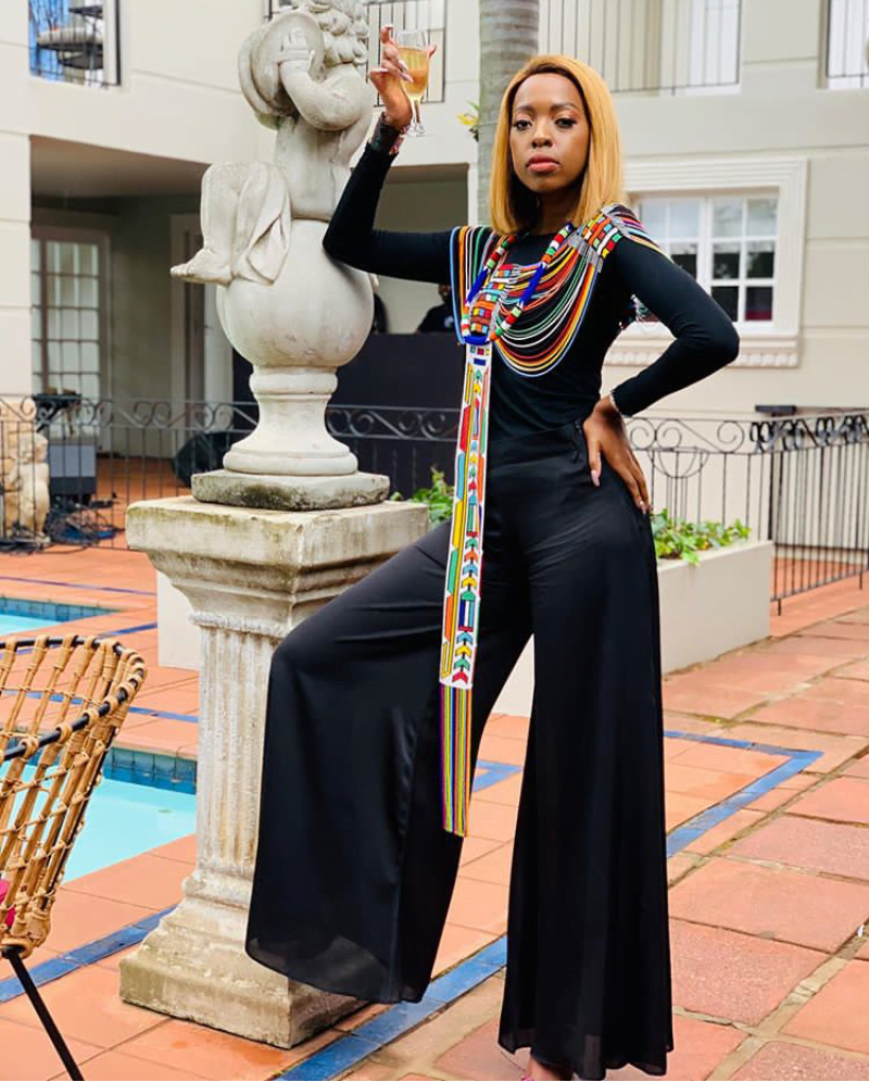 Clipkulture | Zama Gcaba In Black Culotte and Matching Top With Zulu ...