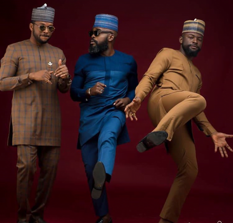 Clipkulture | Men In Blue, Brown and Checkered Kaftan Outfits and ...