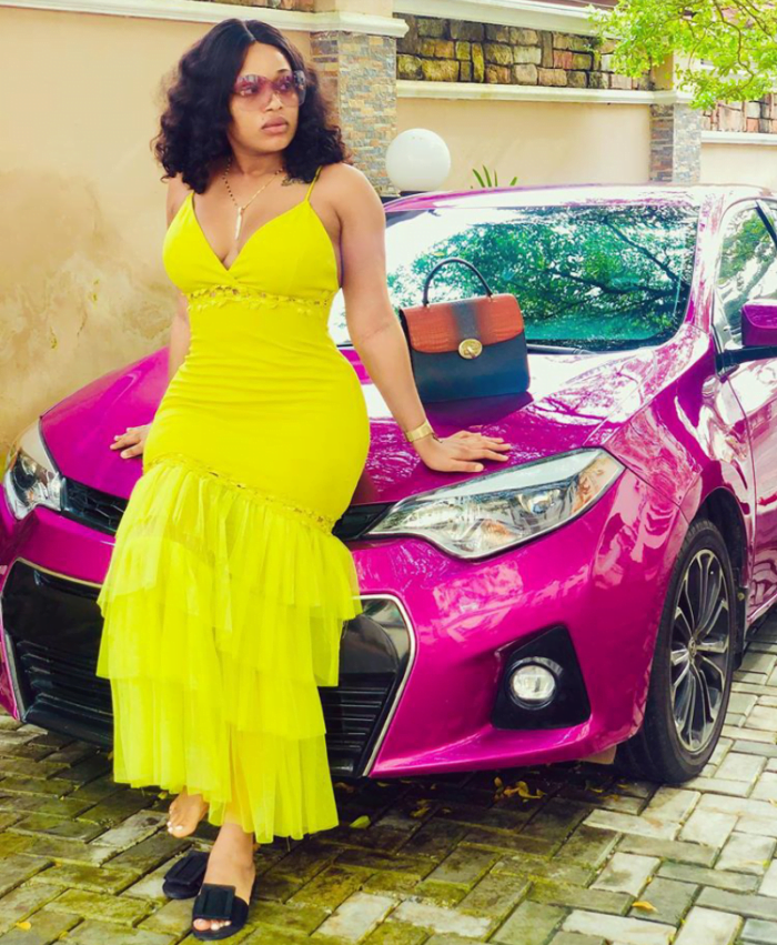 Clipkulture | Onyi Alex Spotted In Bright Yellow Spaghetti Strap ...