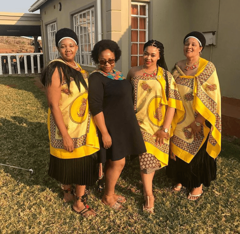 Swati Family In Yellow Lihiya Traditional Attire and Jewelry – Clipkulture