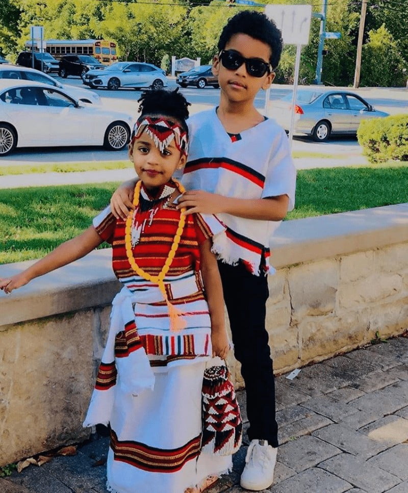 Clipkulture | Lovely Kids In Habesha Kemis Outfits