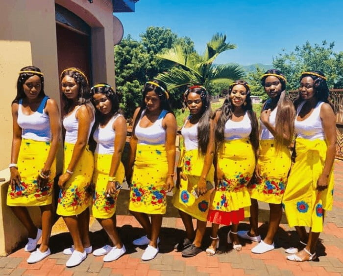 Clipkulture | Bridesmaids In Yellow Tsonga Skirts With White Vests and ...