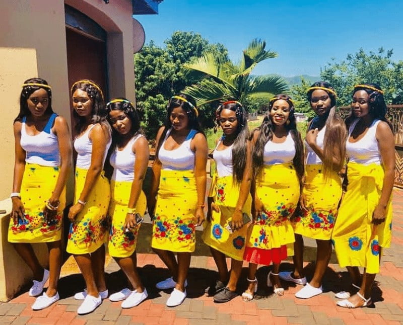 Clipkulture | Bridesmaids In Yellow Tsonga Skirts With White Vests and ...