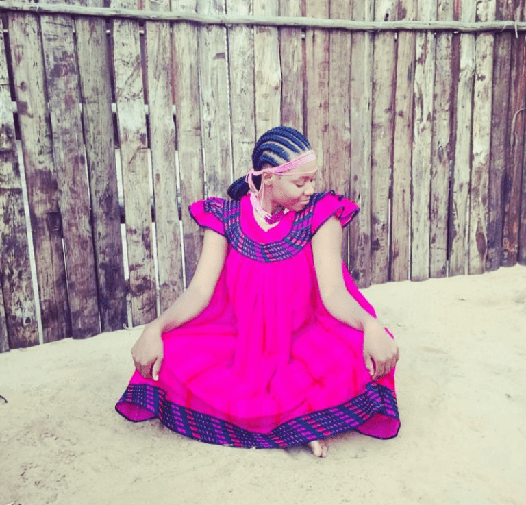 Clipkulture | Beautiful Cap Sleeves Oshiwambo Flared Dress