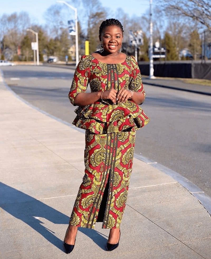 Clipkulture | Lady In Nice African Print Peplum Dress