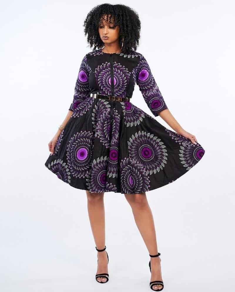 Clipkulture | Beautiful African Print Flared Dress