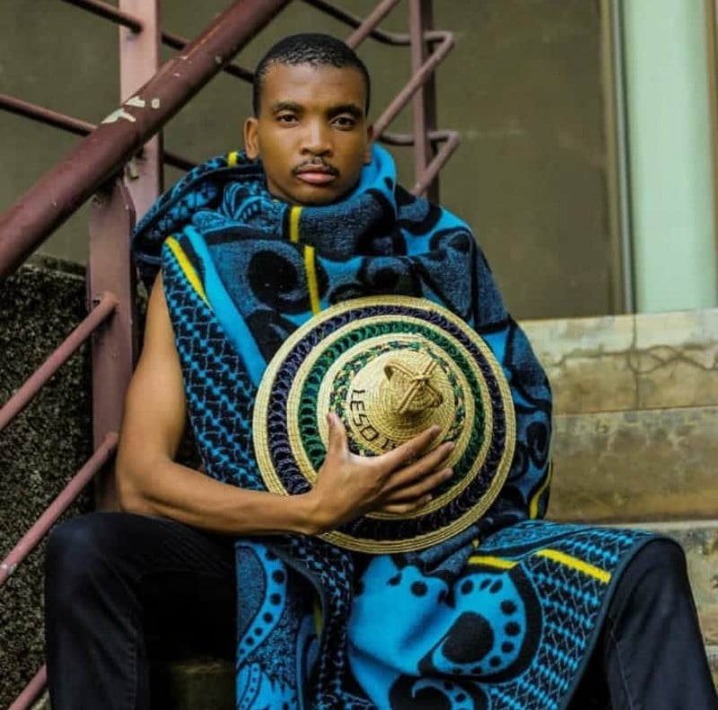 Clipkulture | Blue Sotho Seana Marena Blanket and Kobo Hat