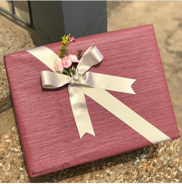 Clipkulture | Blush and Gold Engagement Gift Wrapping