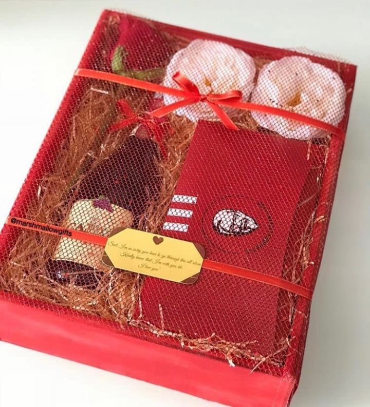 Clipkulture | Red Wooden Box for Engagement Gift Packaging