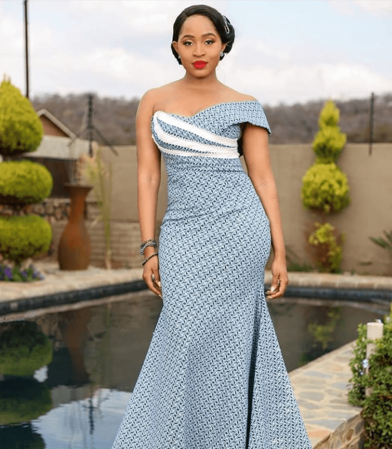 Clipkulture | Beautiful Strapless Shweshwe Dress